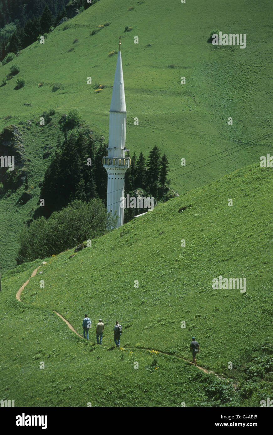 Photograph of a turret in the green hills of Khachakar in Turky Stock ...