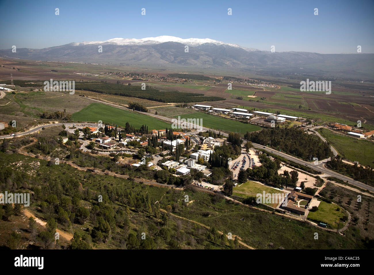 Aerial photograph of the village of Tel Hai in the Upper Galilee Stock ...