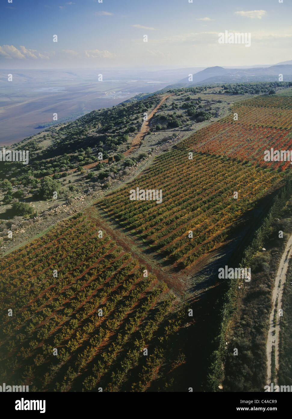 Aerial photograph of the Chula valley in the Upper Galilee Stock Photo ...