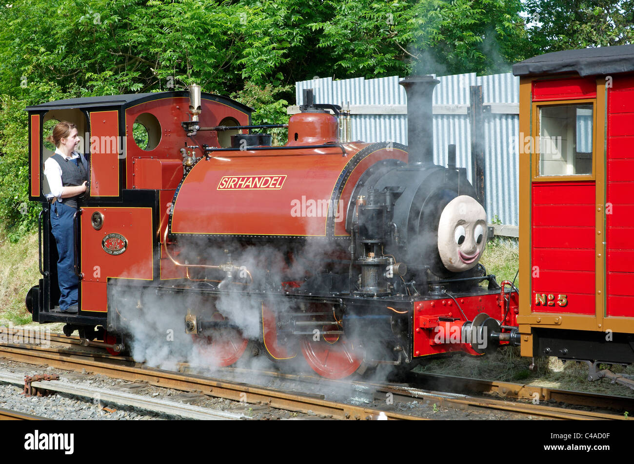 Tallyllyn Railway trains at Pendre, Tywyn, Gwynedd, Wales. The Talyllyn ...
