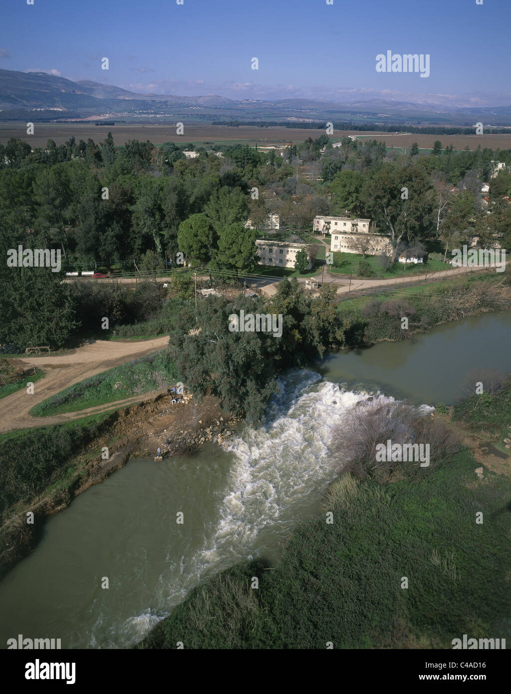 Aerial photograph of the village of Kfar Bloom in the Upper Galilee ...
