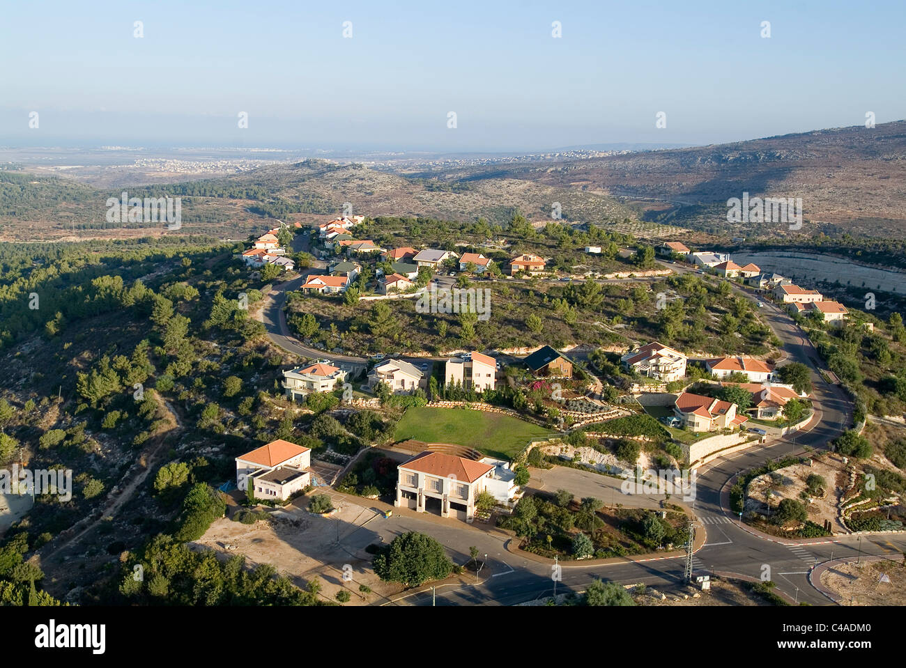 Aerial photograph of the village of Gilon in the western Galilee Stock ...