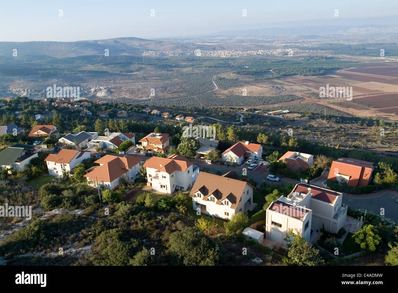 Aerial photograph of the village of Gilon in the western Galilee Stock ...
