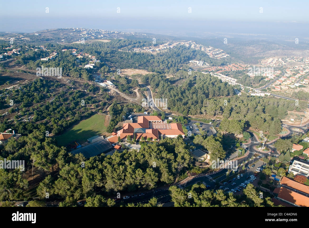 Aerial photograph of the village of Kefar Vradim in the western Galilee ...