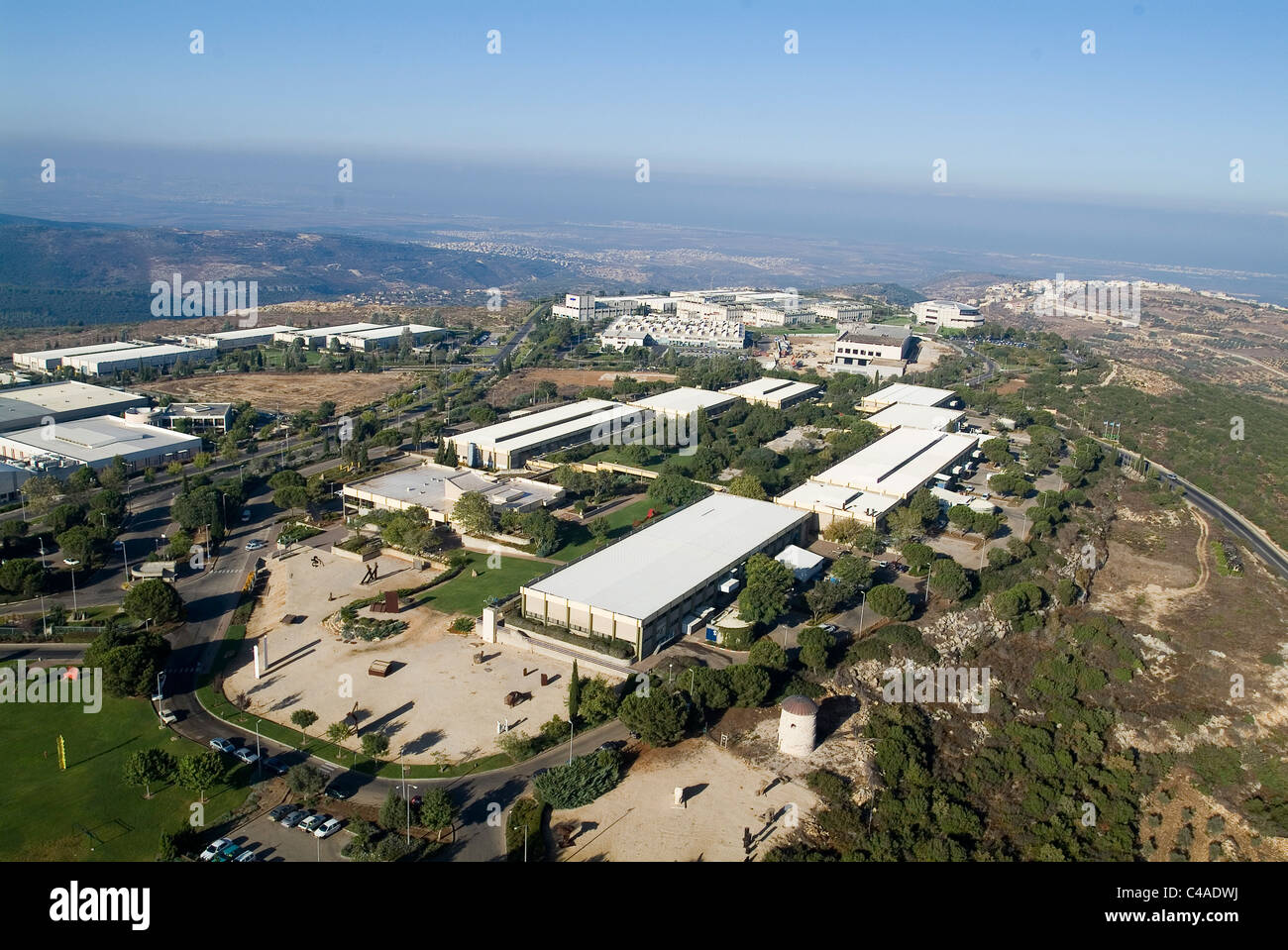 Aerial photograph of the industrial area of Teffen in the western ...