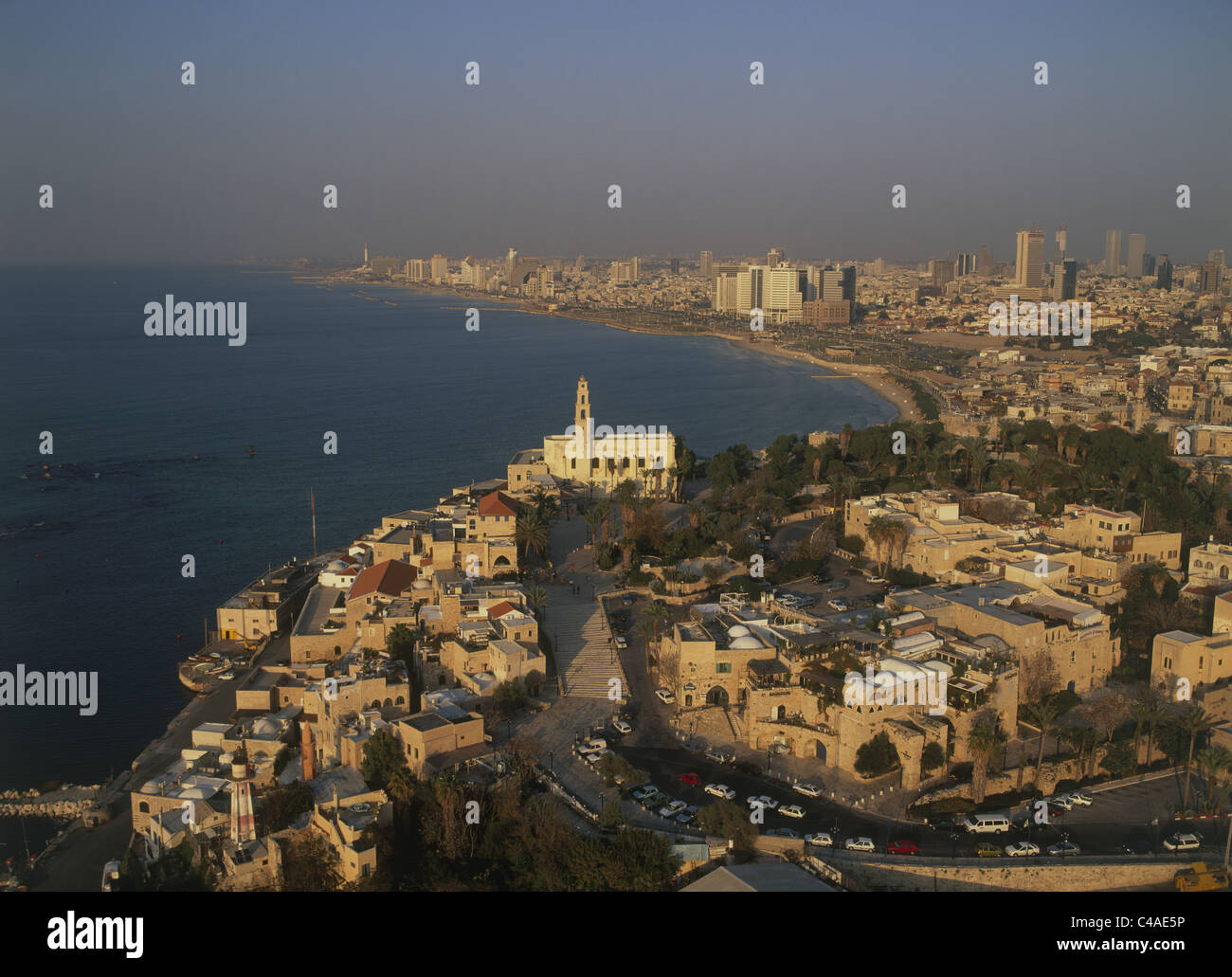 Aerial imageof the old city of Jaffa at sunset Stock Photo - Alamy