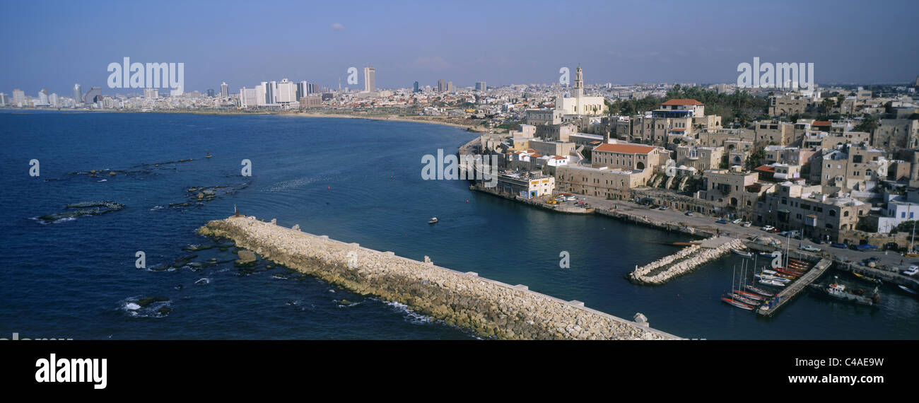 Panoramic view of the port of Jaffa and the old city of Jaffa Stock ...