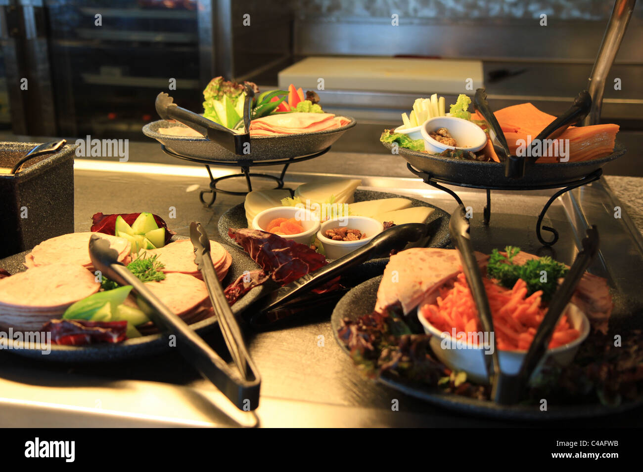 Food display at buffet Stock Photo - Alamy