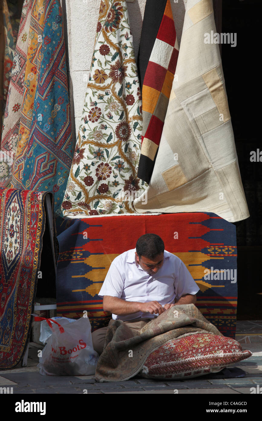 Turkey, Antalya, carpet maker, handicraft Stock Photo - Alamy