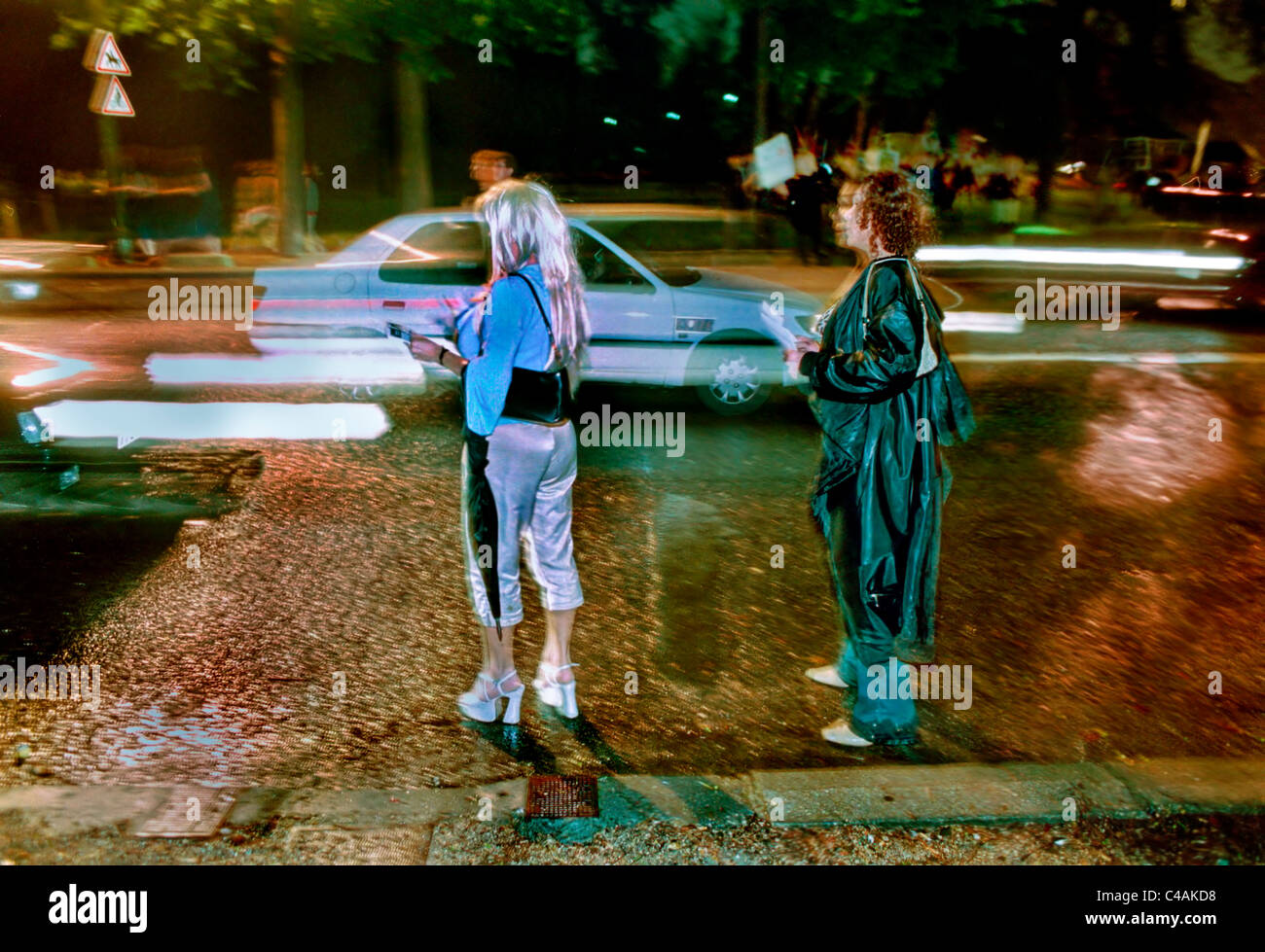 PARIS, France, Women Soliciting, Prostitutes, cars, in "Bois de ...