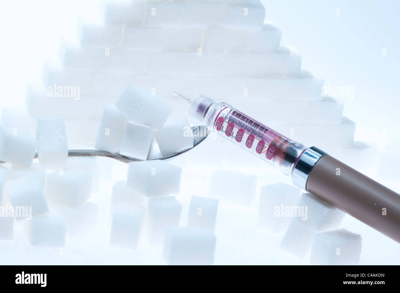 blue pyramid of sugar cubes Stock Photo - Alamy
