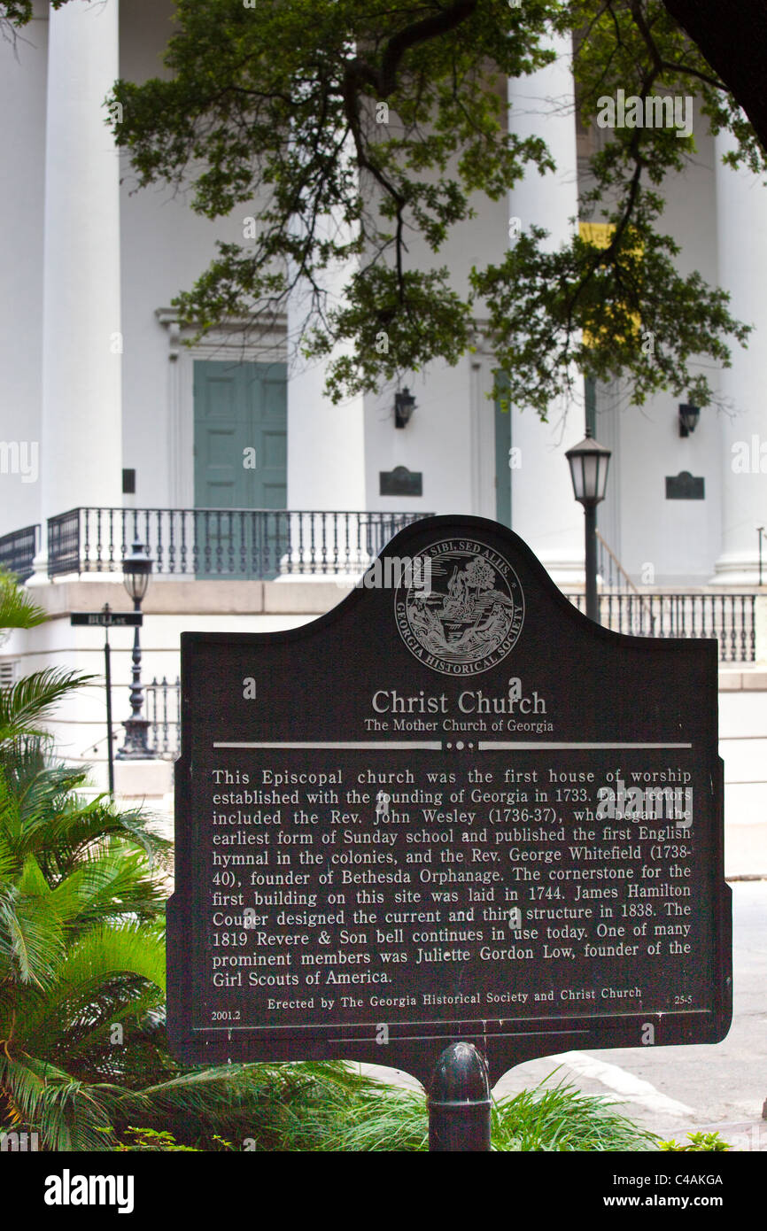 1838 Historic Episcopal Christ Church, Savannah, Georgia Stock Photo ...
