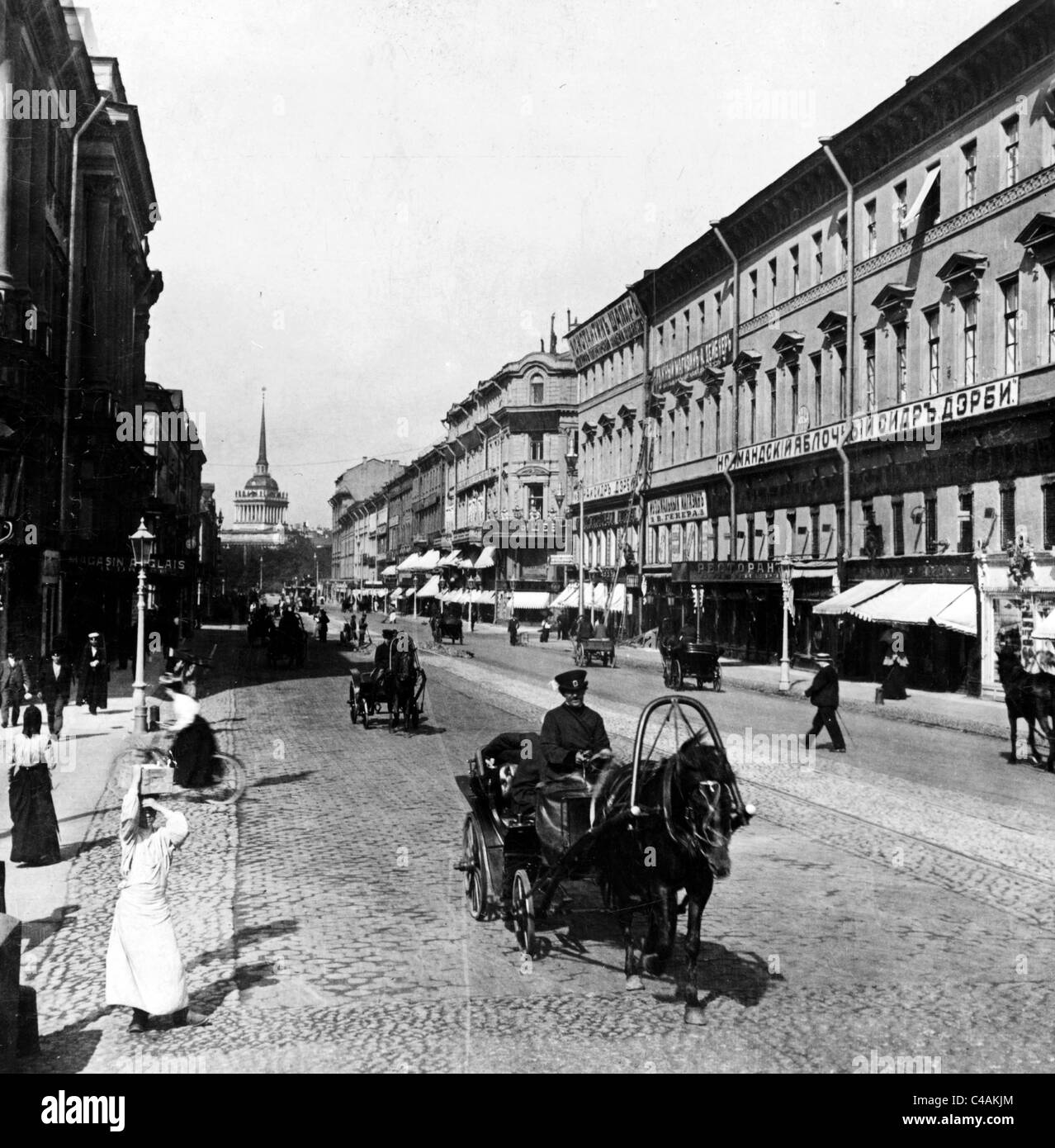 The Nevski Prospect, the main thoroughfare of St. Petersburg, Russia ...