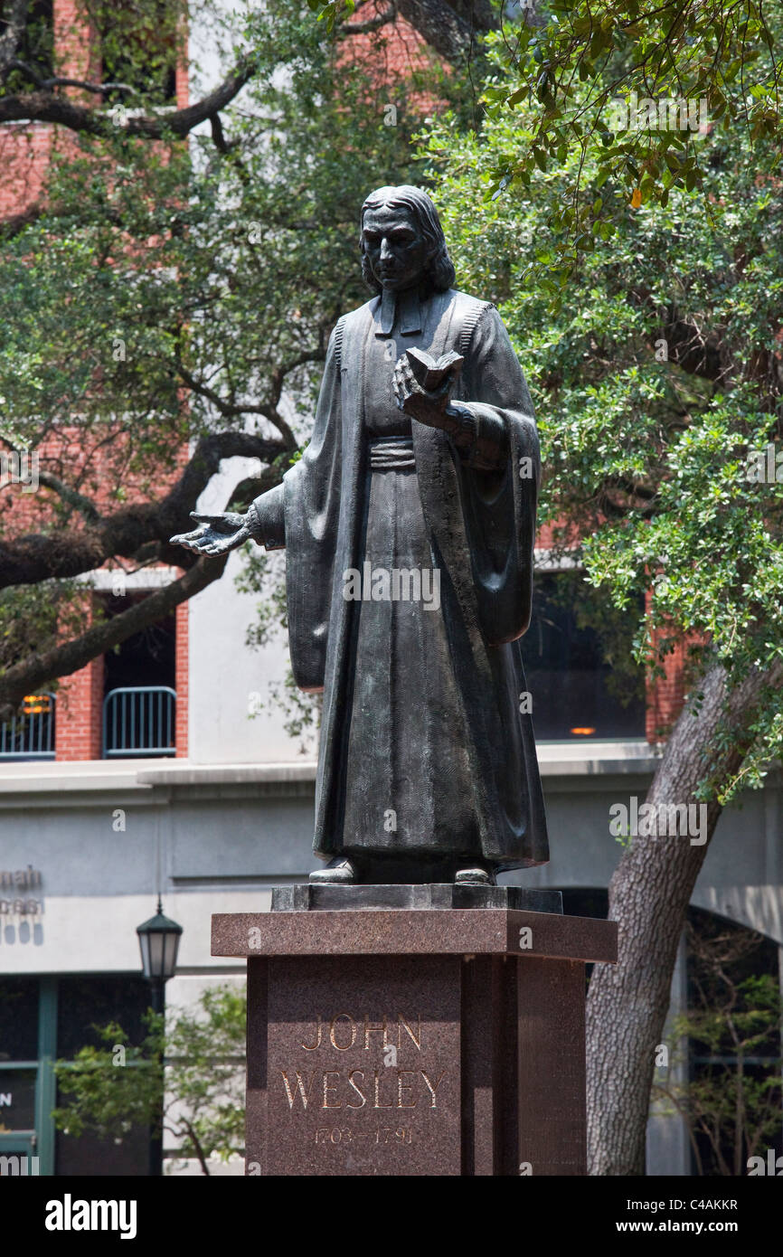 Statue of John Wesley, Founder of Methodism, Reynolds Square, Savannah ...