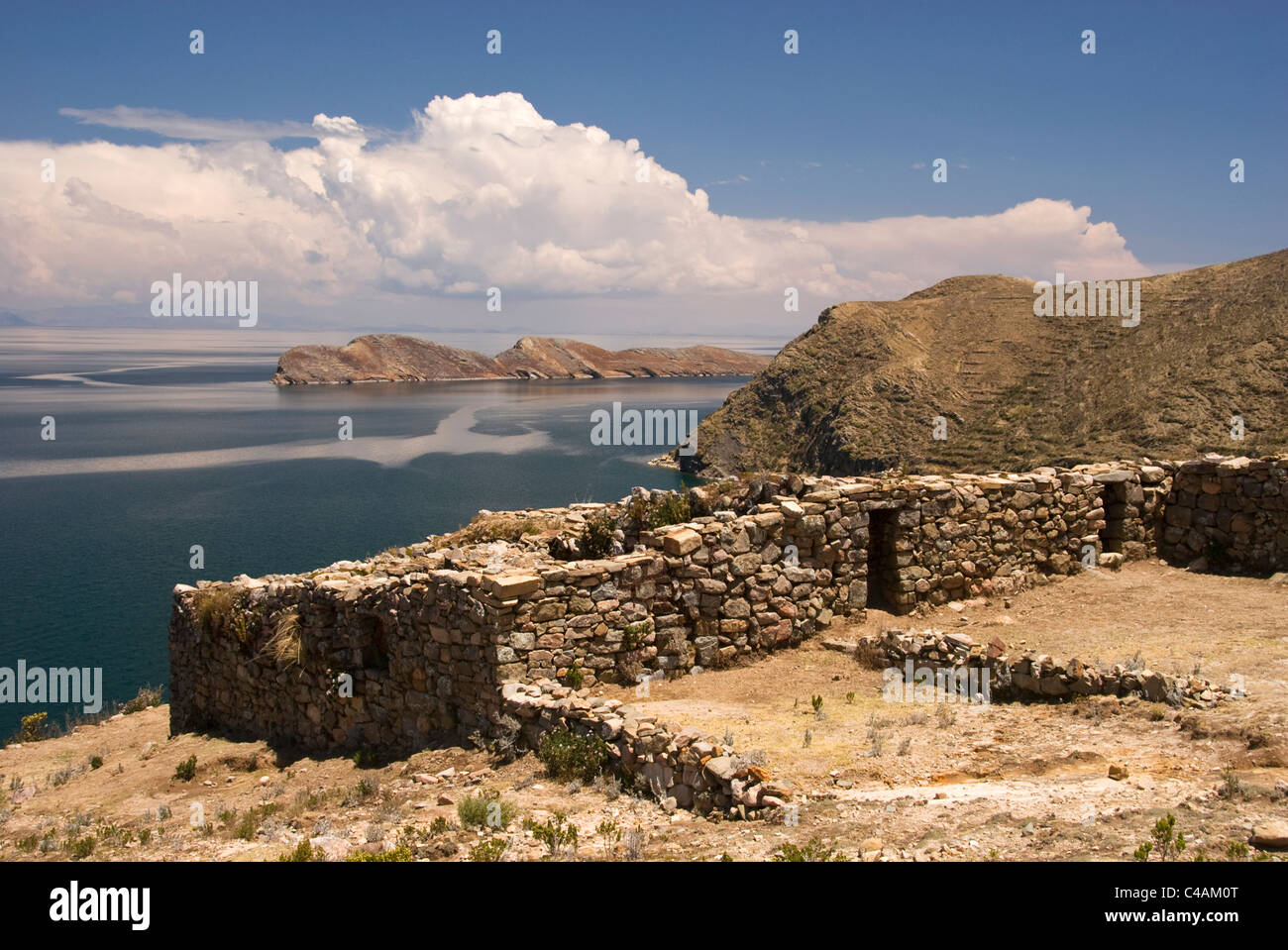 Isla del Sol, Chincana ruins 15-th-16th c, Palacio del Inca and Lake ...