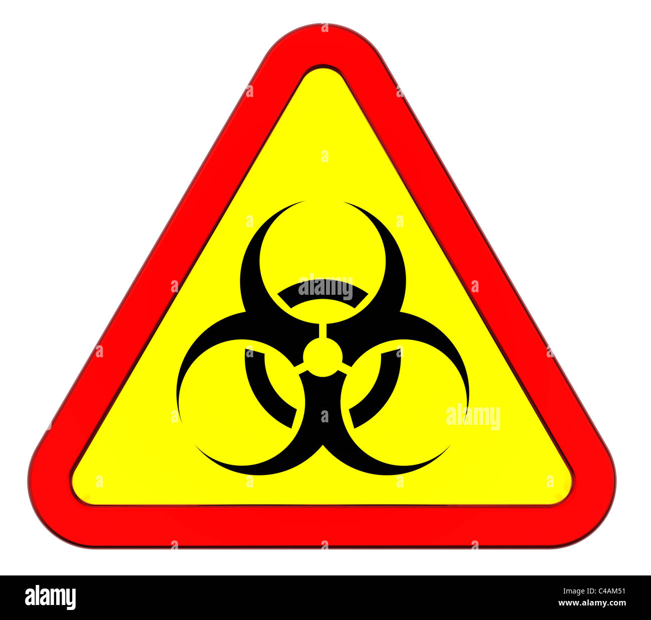 Biohazard warning sign isolated on white Stock Photo - Alamy