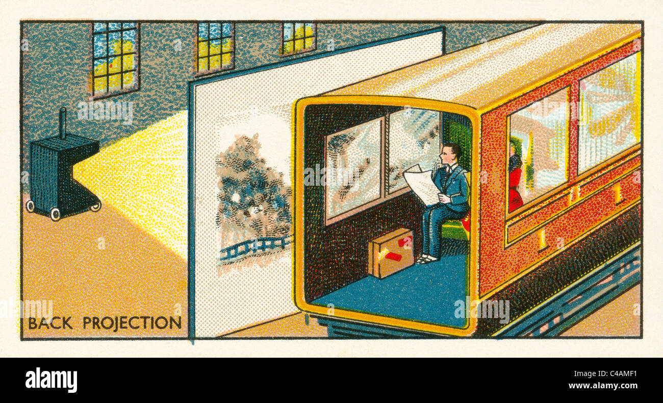 How films are made - No. 16 of a series of 25 - Back projection Stock ...