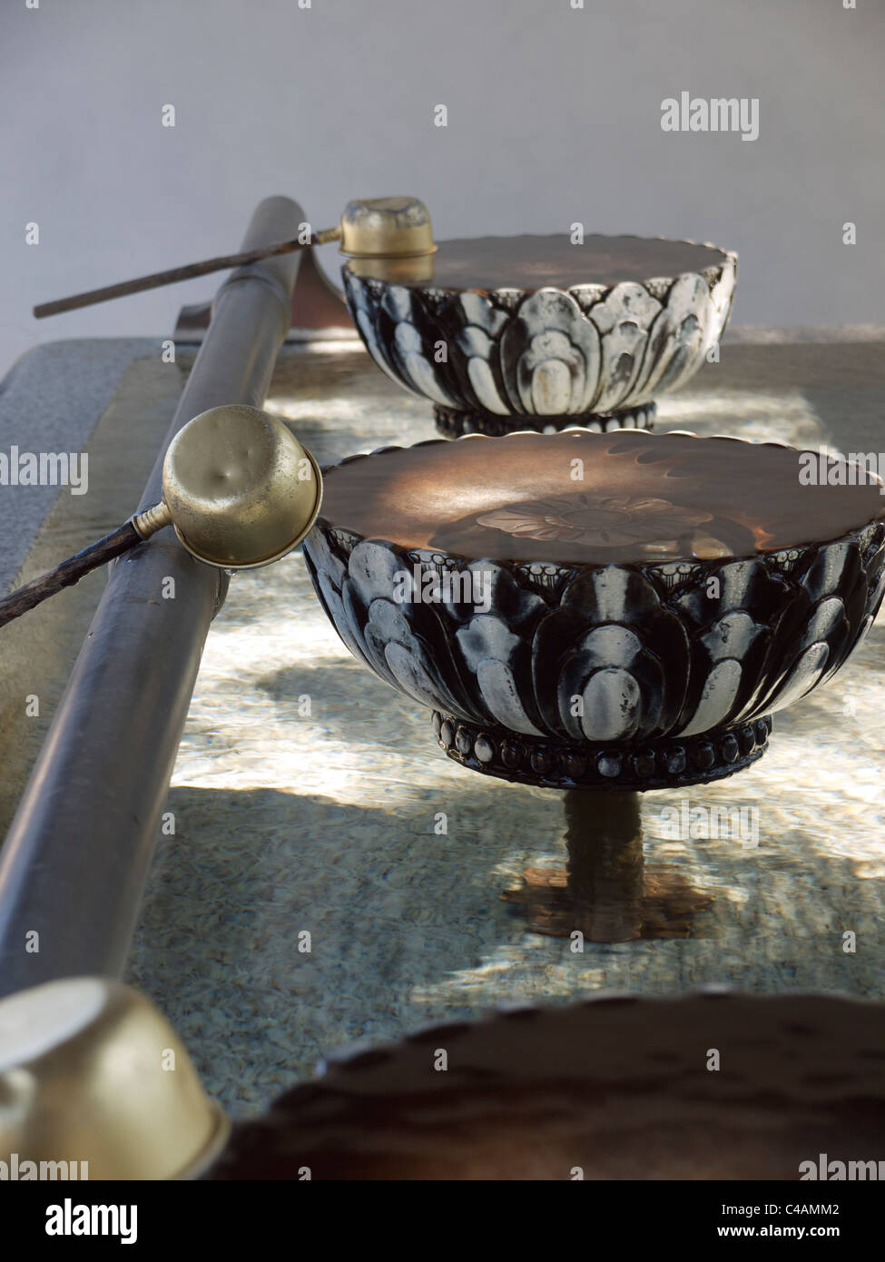 Japanese well for washing before prayer, Narita, Chiba, Honshu, Japan ...