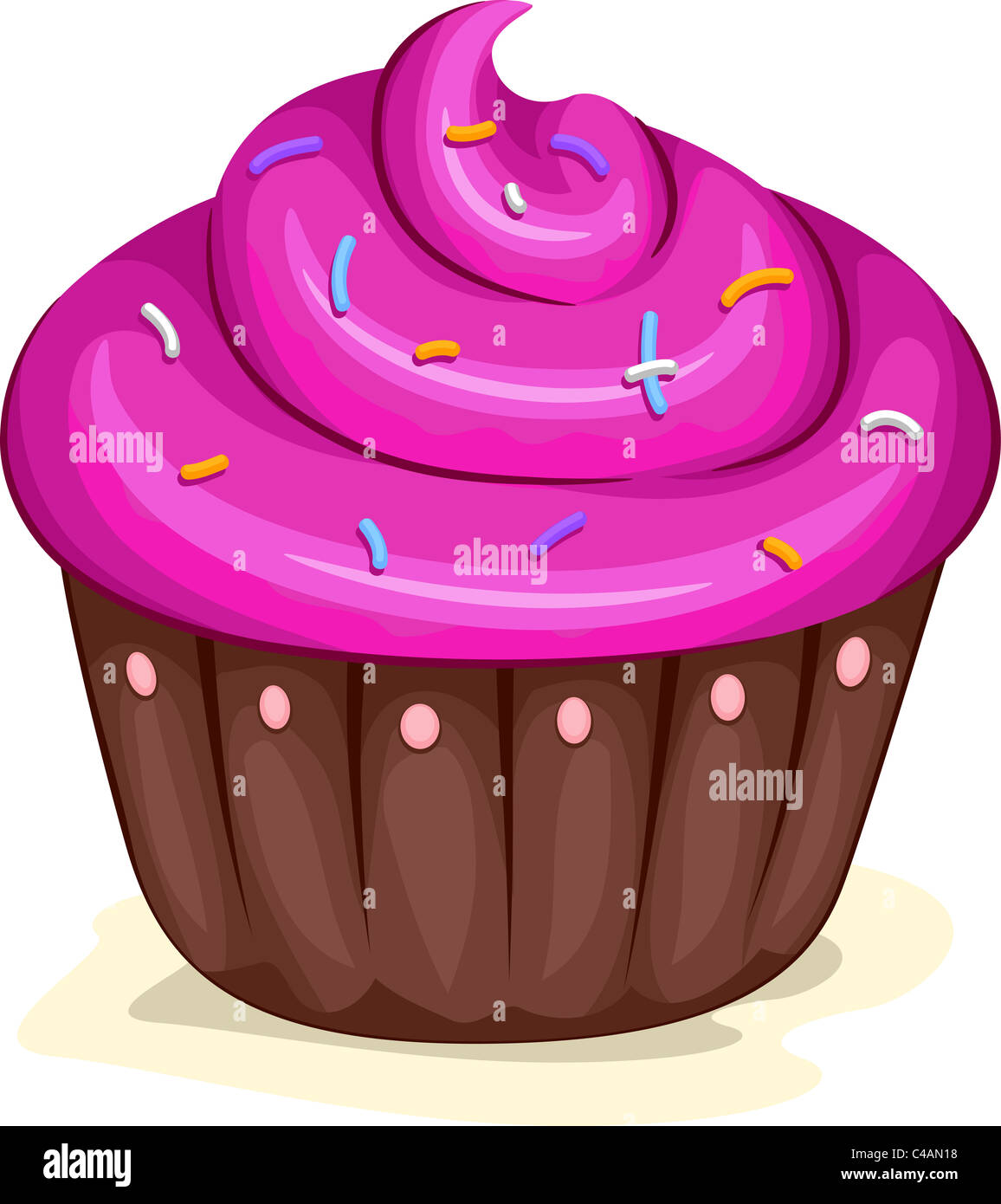 Illustration of a Cupcake with Sprinkles on Top Stock Photo - Alamy