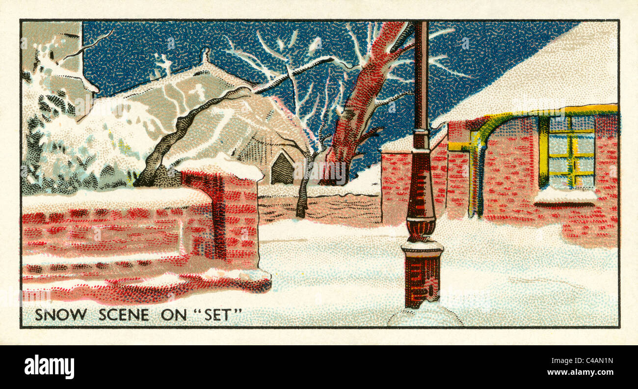 How films are made - No. 25 of a series of 25 - Snow scene on set Stock ...