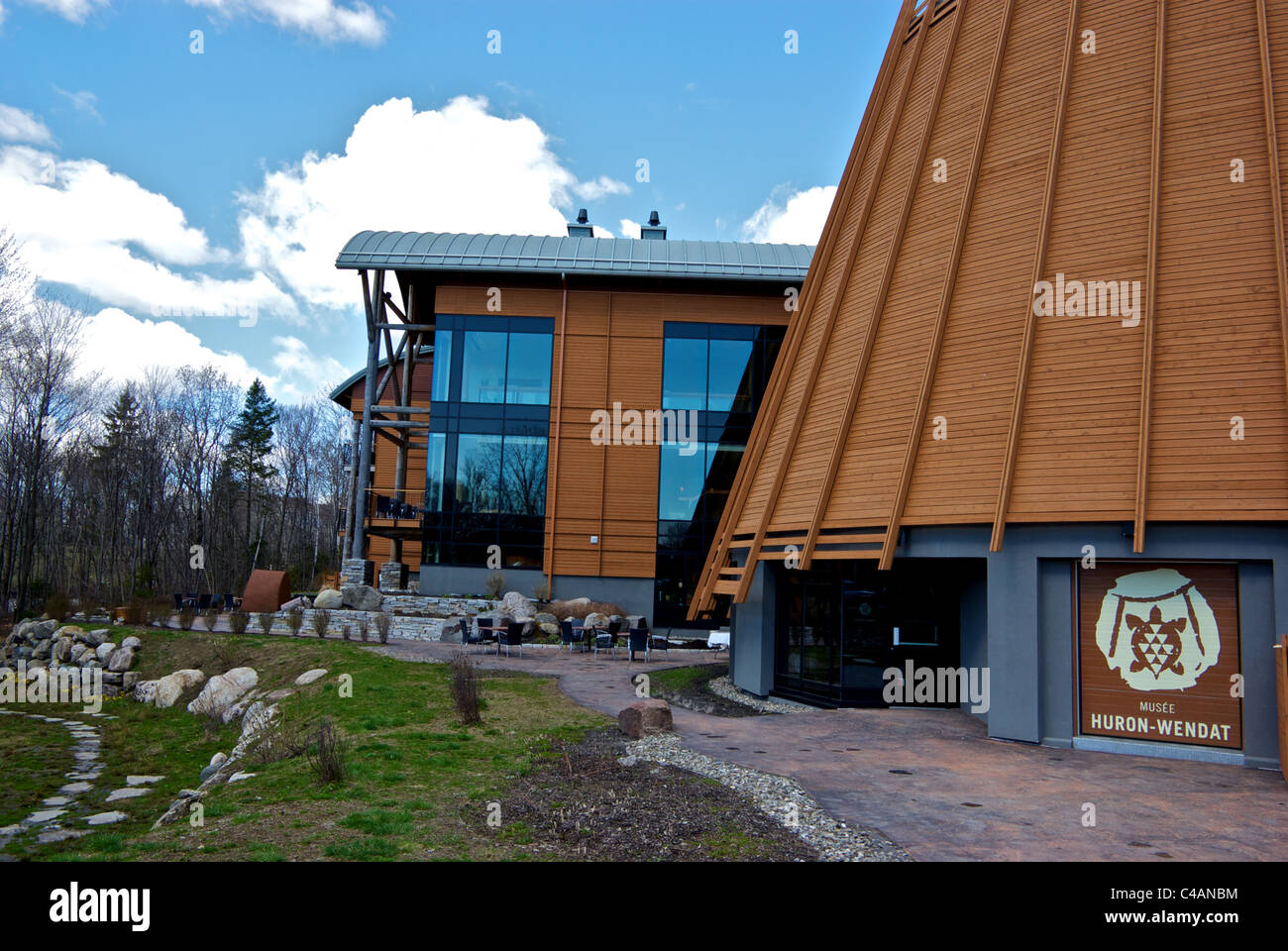 First Nations Huron-Wendat museum-hotel complex Wendake Quebec Stock ...