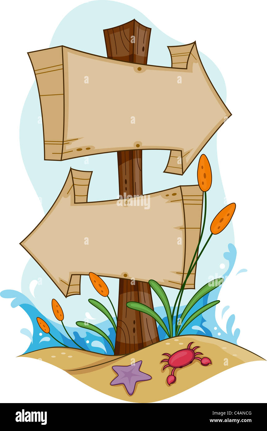 Illustration of Signs Pointing to Different Directions Stock Photo - Alamy