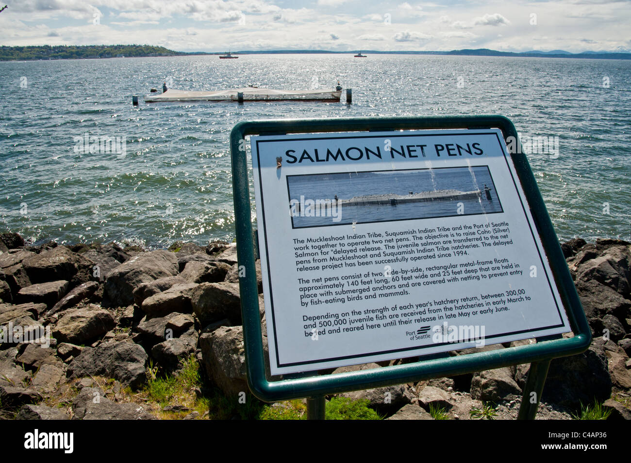 A salmon net pen in the sea Stock Photo - Alamy