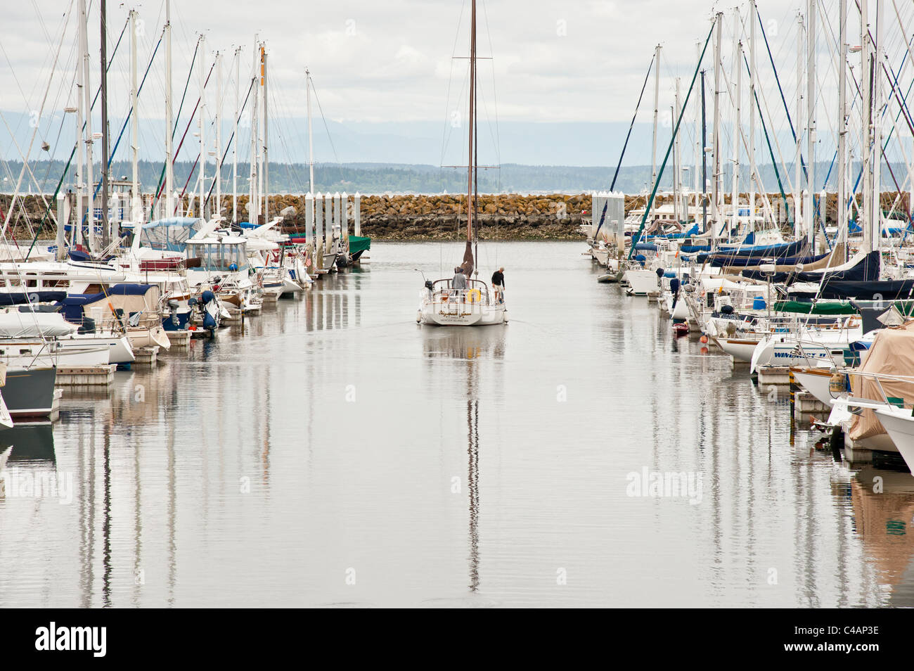 Sail boat leaving a marina hi-res stock photography and images - Alamy