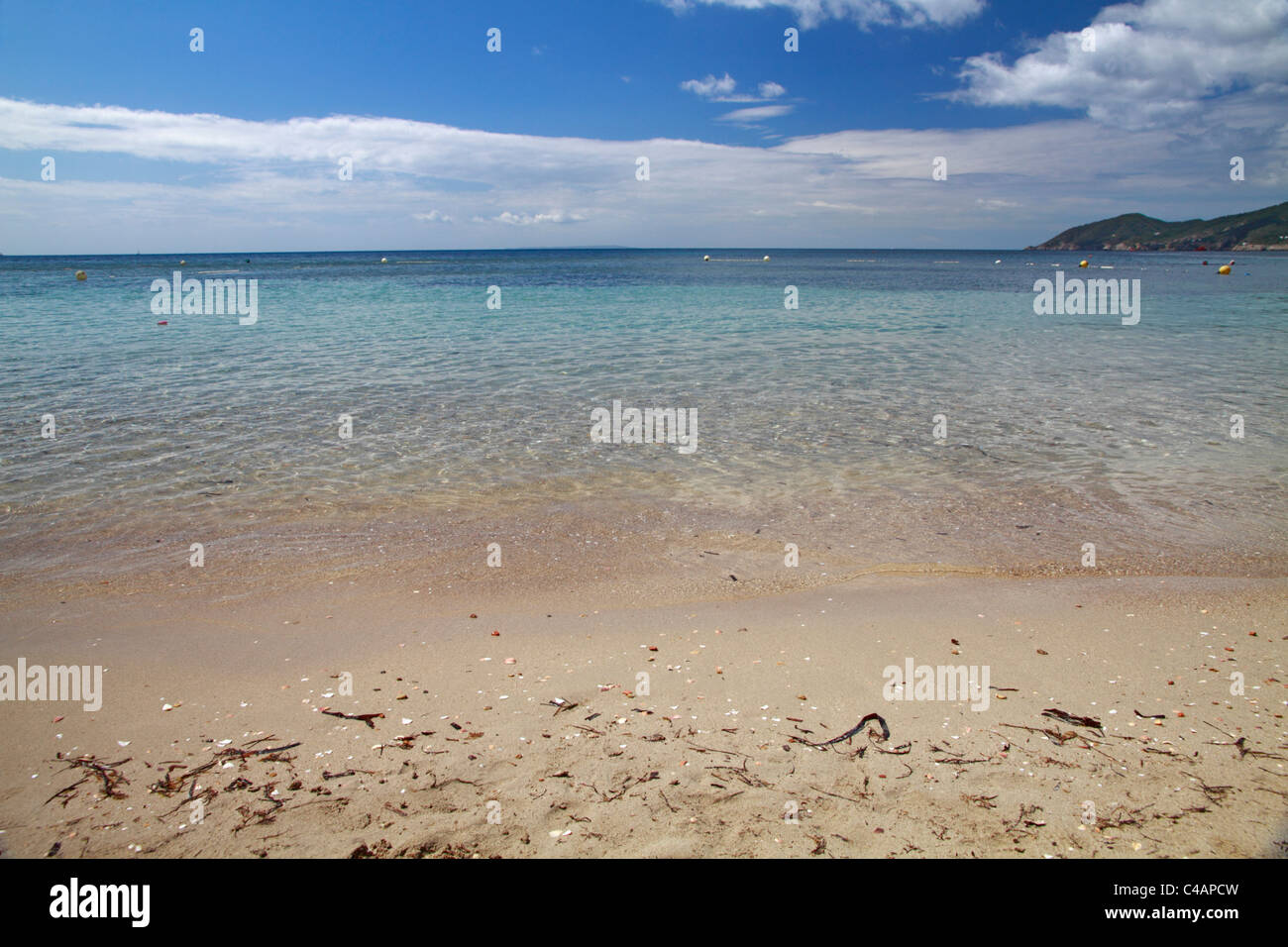 View from the beach of Cala Pada, Ibiza, Spain Stock Photo - Alamy