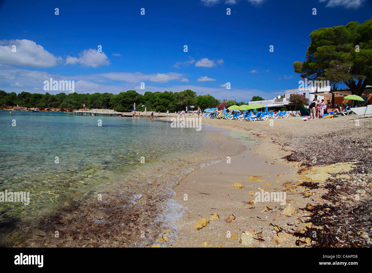 View of the beach of Cala Pada, Ibiza, Spain Stock Photo - Alamy