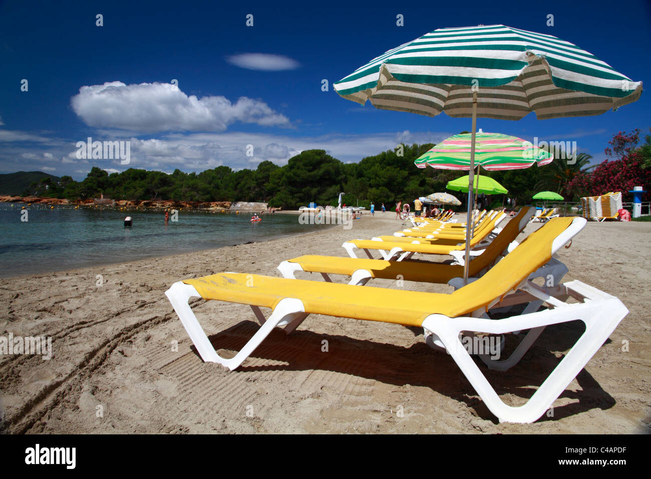 View of the beach of Cala Pada, Ibiza, Spain Stock Photo - Alamy
