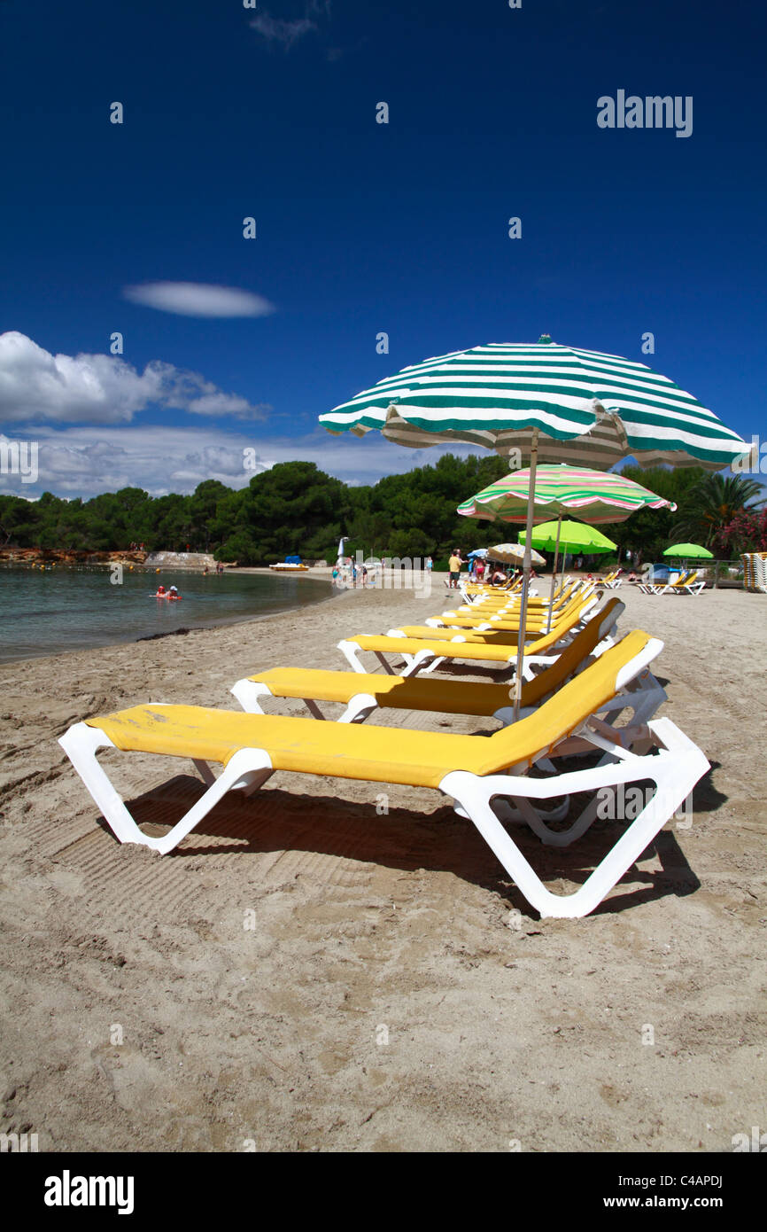 View of the beach of Cala Pada, Ibiza, Spain Stock Photo - Alamy