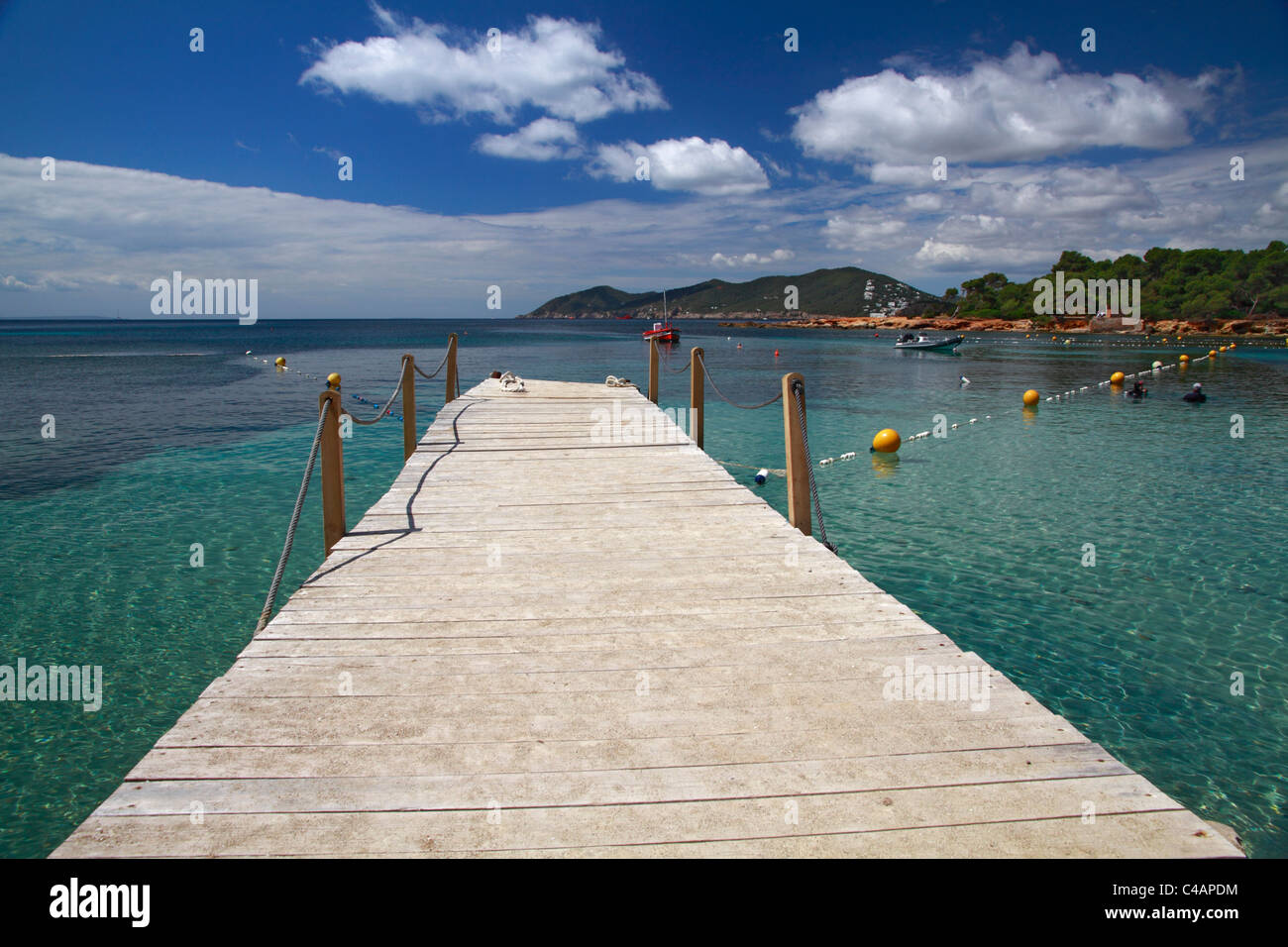 View from the beach of Cala Pada, Ibiza, Spain Stock Photo - Alamy