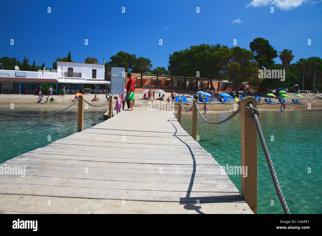 View of the beach of Cala Pada, Ibiza, Spain Stock Photo - Alamy