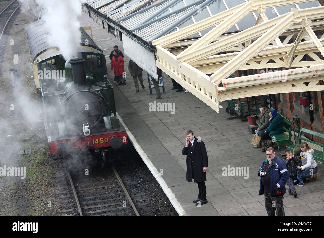 Steam trains at the Great Central railway at Loughborough station ...