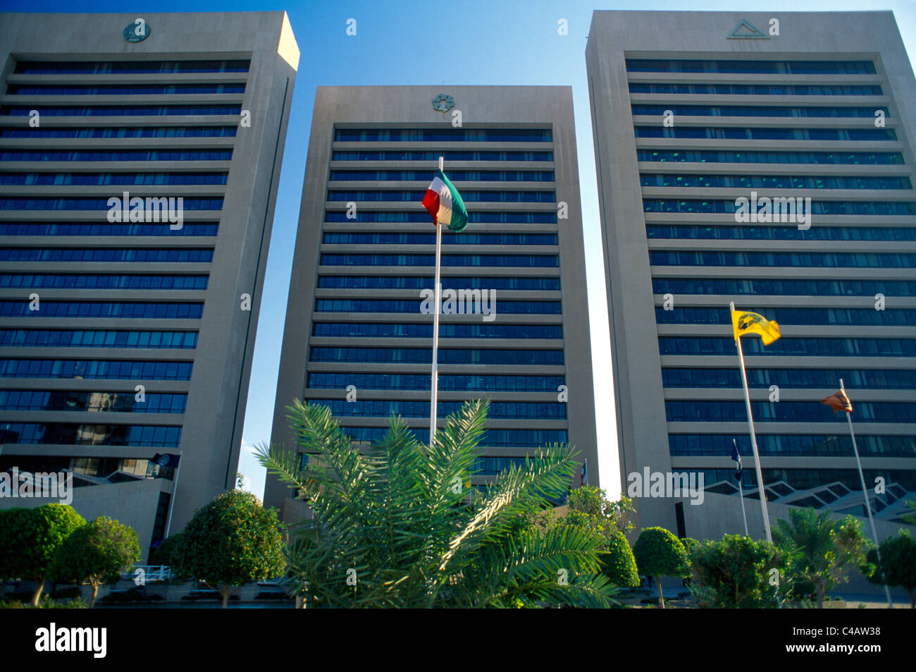 Kuwait City Kuwait Bank Square Flag Stock Photo - Alamy