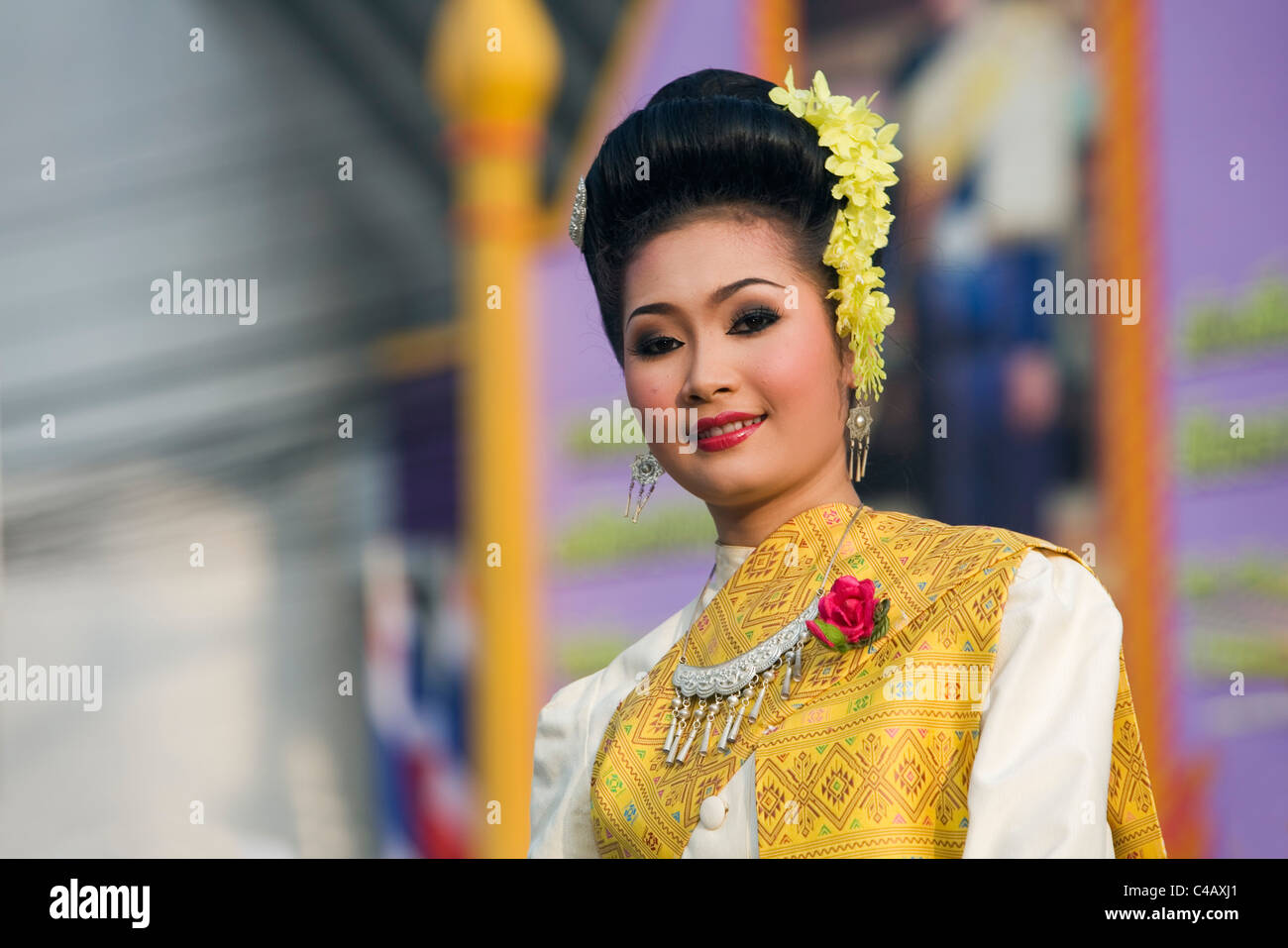 Thailand, Sakhon Nakhon, Sakhon Nakhon. A Fawn Thai (traditional Thai ...