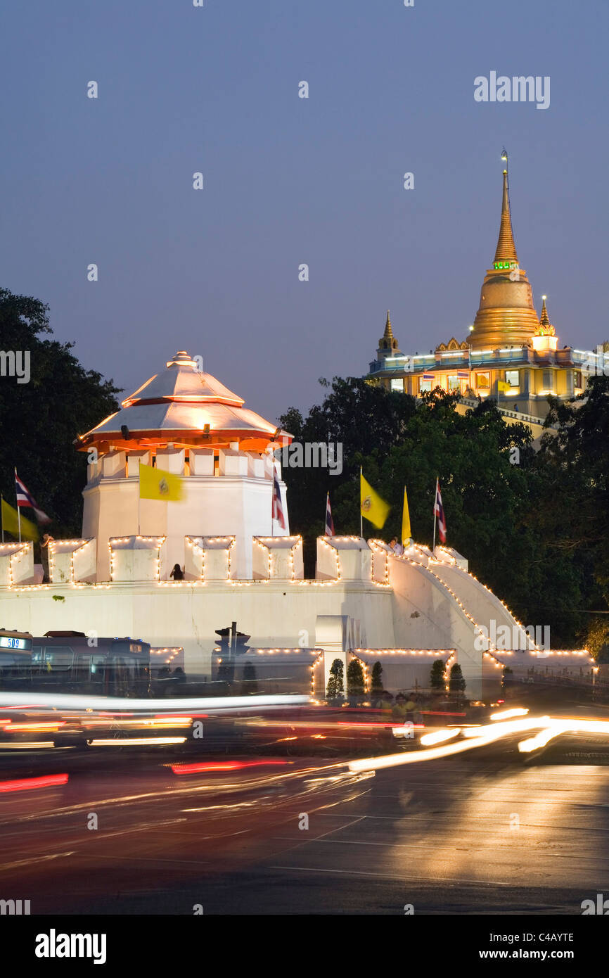 Thailand, Bangkok. Mahakan Fort with the Golden Mount (Phu Khao Thong ...
