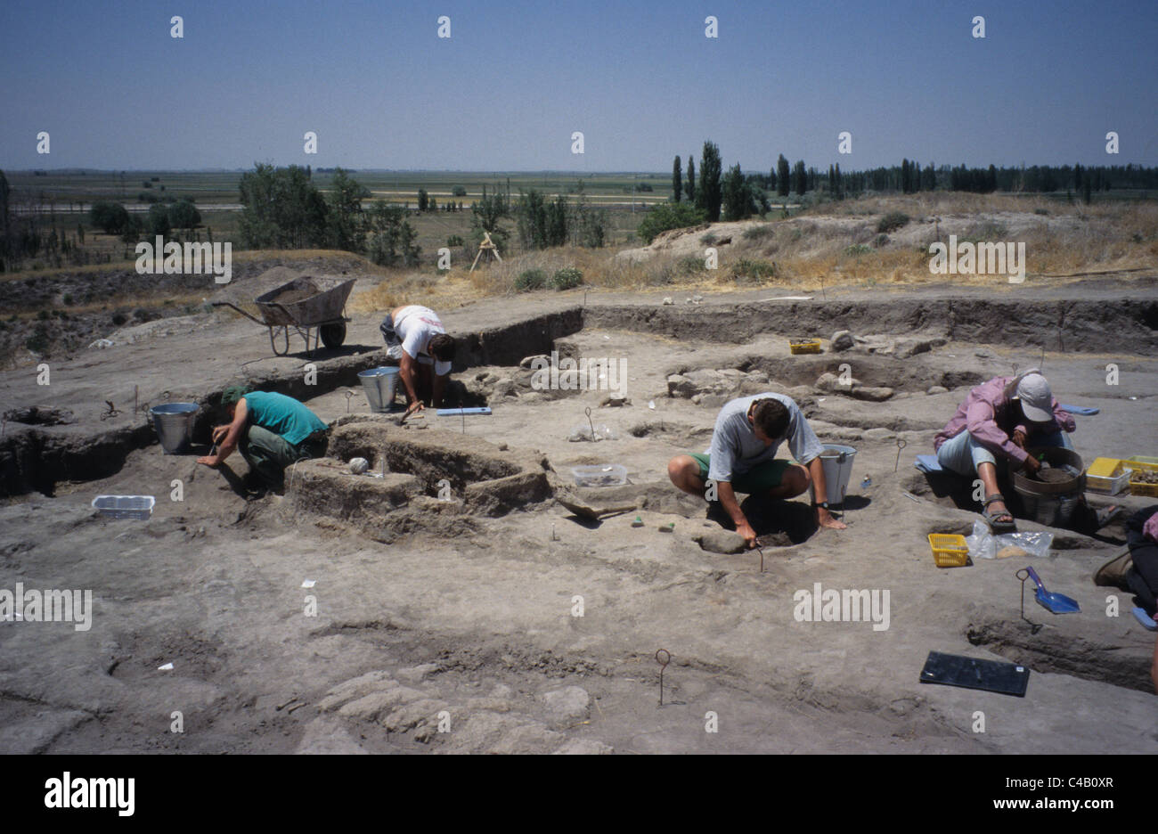 Archaeologists at the Neolithic site of Catalhoyuk central Anatolia ...
