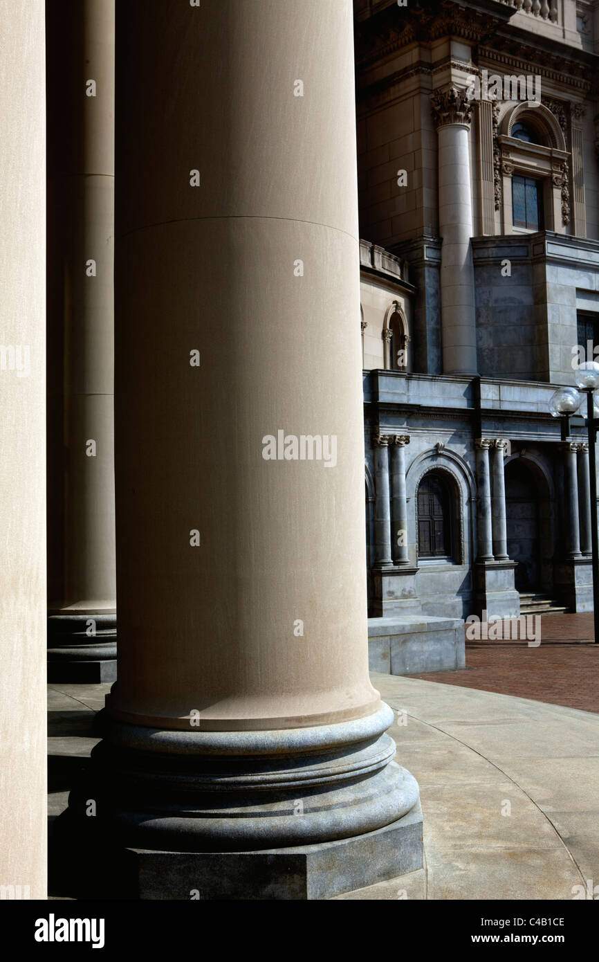 USA, Massachusetts, Boston. Renaissance style columns and architecture ...