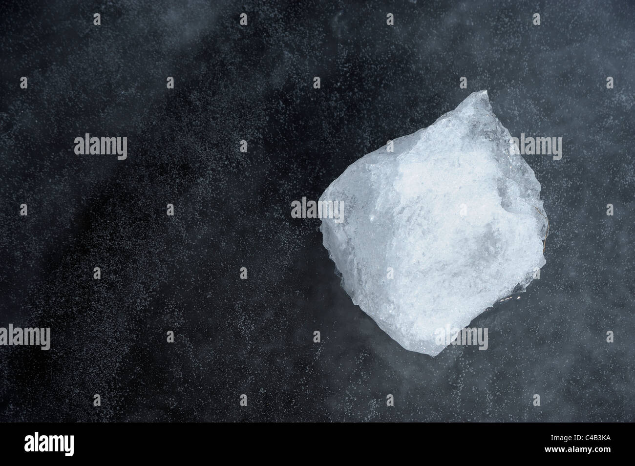 Ice block on frozen stream. Amphitheatre, Giants Castle Game Reserve ...