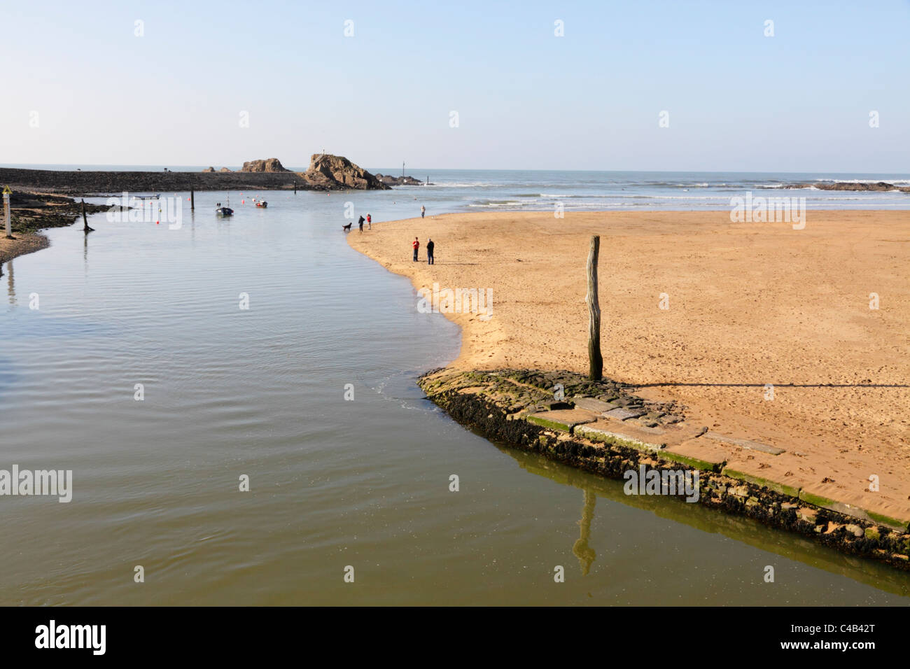 Unique sea gate and canal lock opening to open ocean hi-res stock ...