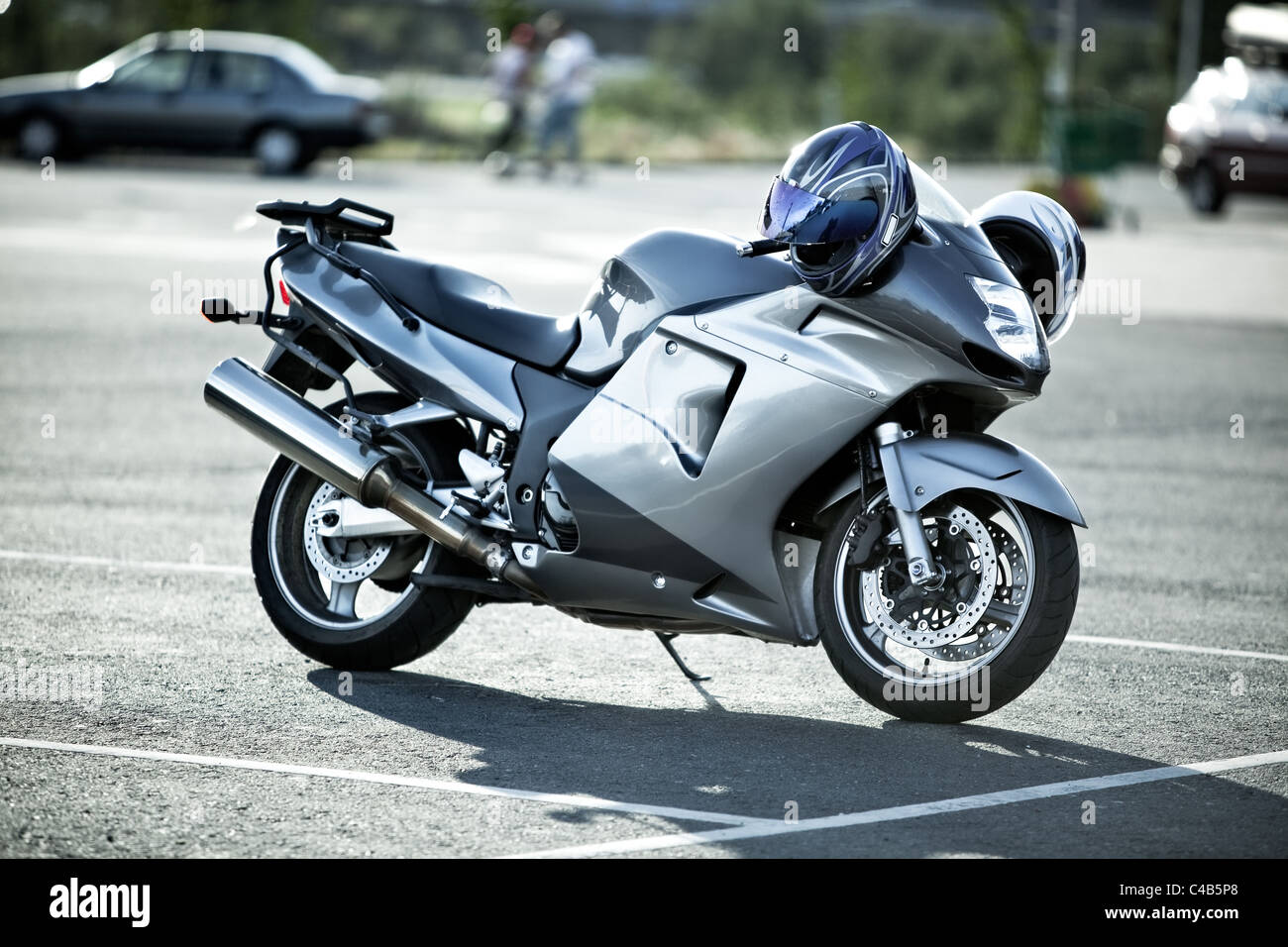 Modern sport motorcycle standing outdoors Stock Photo - Alamy