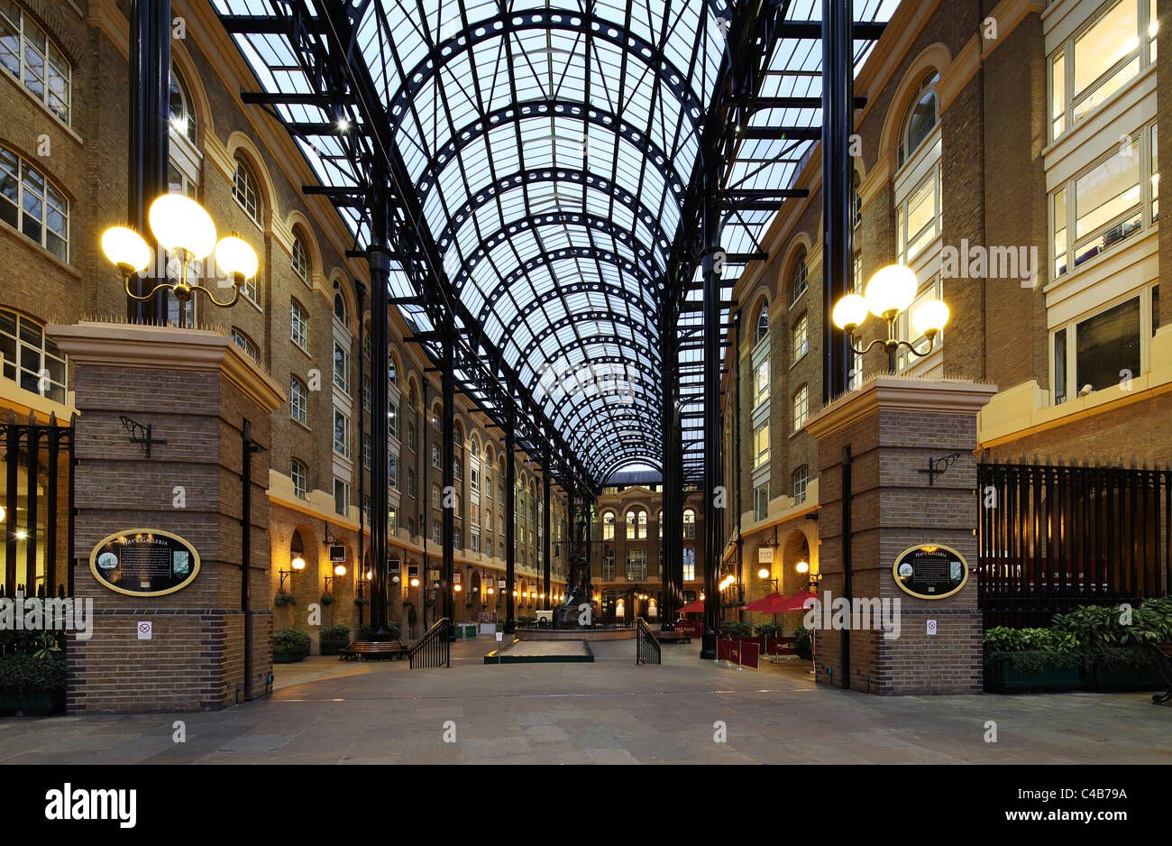 England, London. Hay's Galleria is a major riverside tourist attraction ...