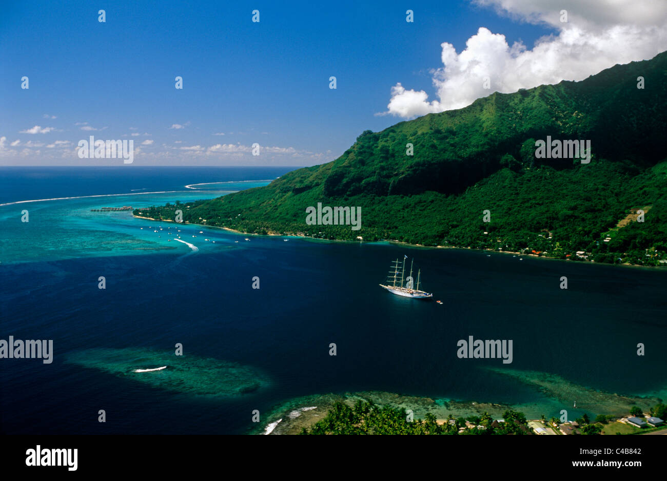 French Polynesia, Society Islands, Leeward Islands, Moorea (aka Aimeho ...