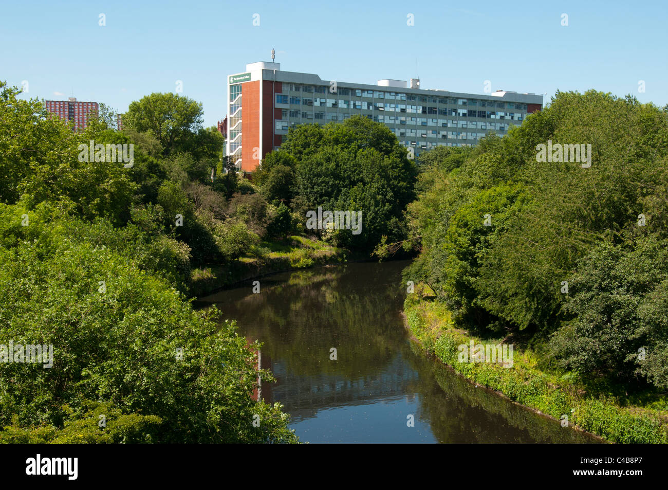 The Maxwell Building over the River Irwell, Peel Park Campus, Salford ...