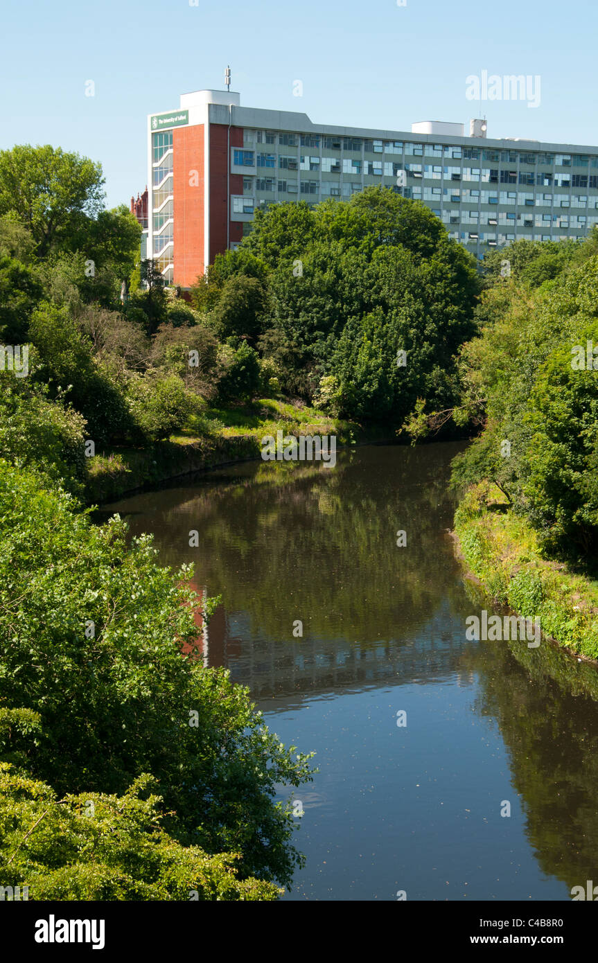 The Maxwell Building over the River Irwell, Peel Park Campus, Salford ...