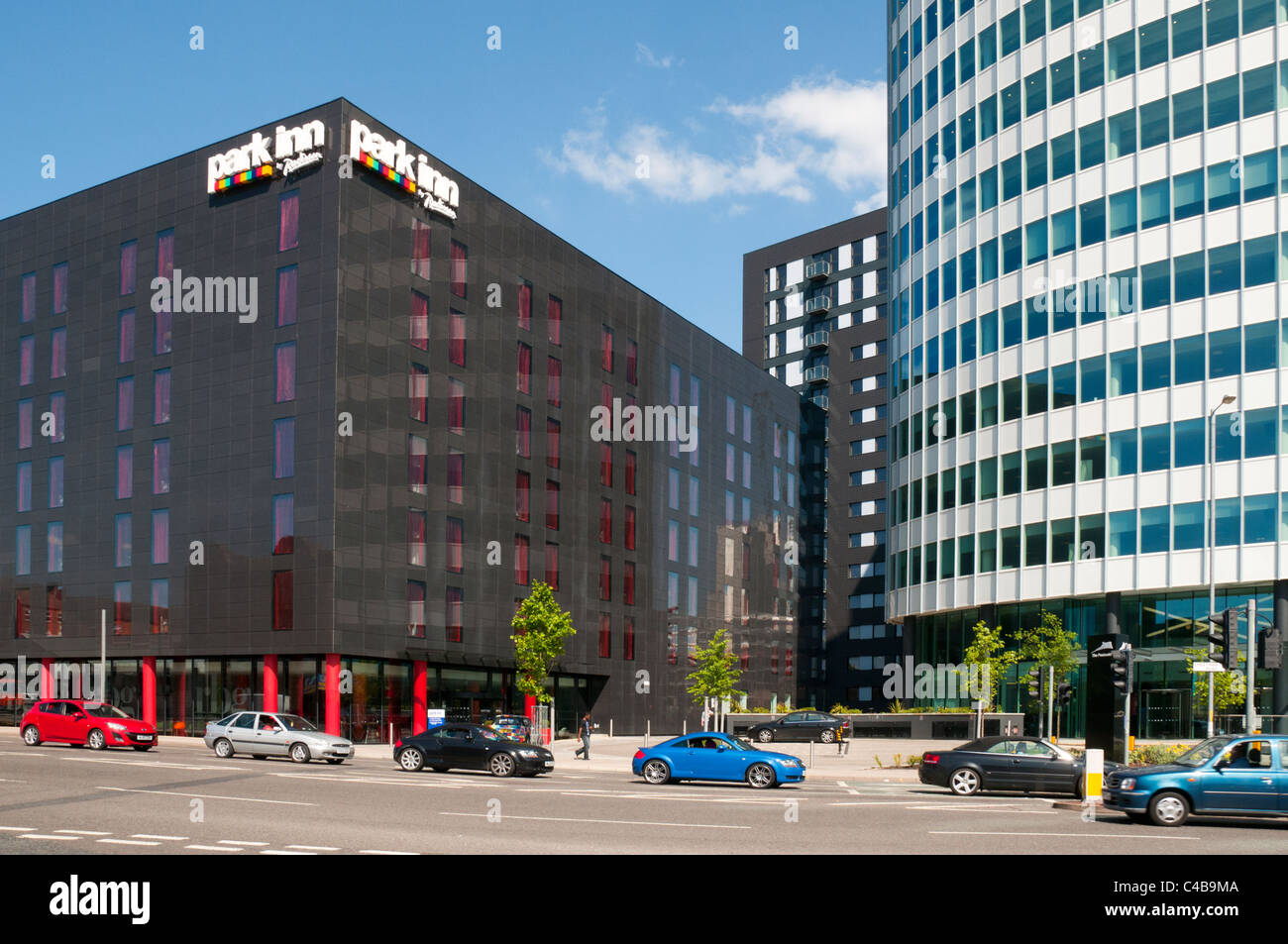 Park Inn and the City Park office tower, Green Quarter development ...