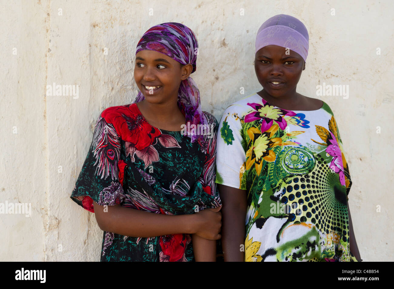Girls outside their house, Berbera, Somaliland, Somalia Stock Photo - Alamy