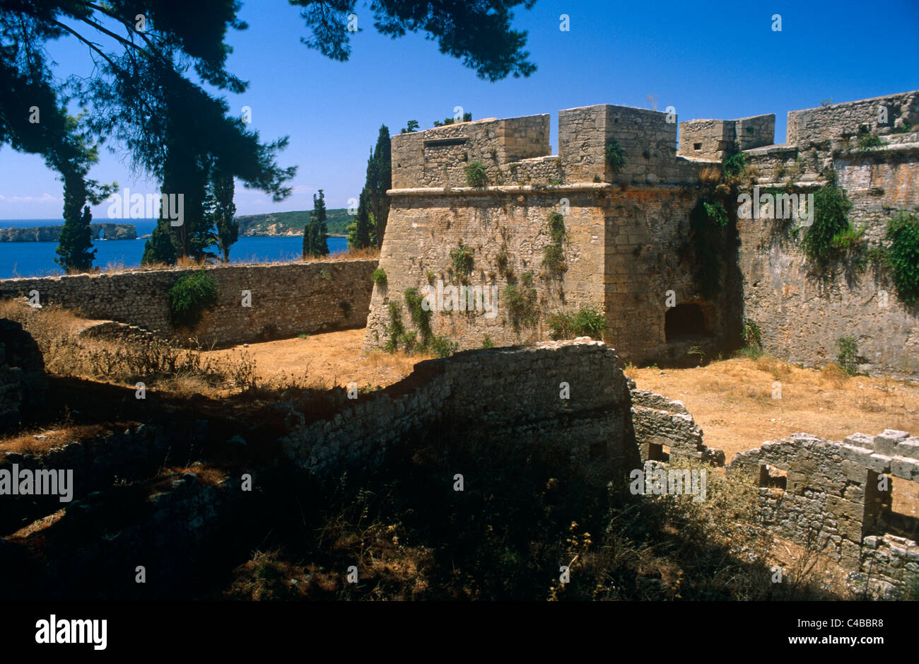 Greece, Peloponnese, Messinia, Pylos. Built by the Turks in the 1570s ...
